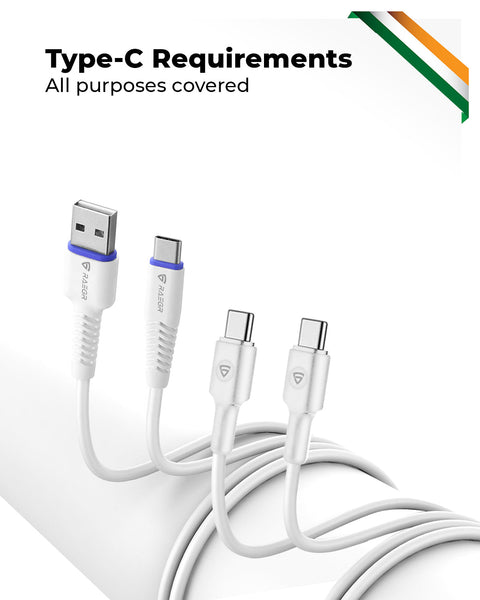 RAEGR RapidLine 100 A2C & C2C Cables Combo Pack, PD Fast Charging – Raegr